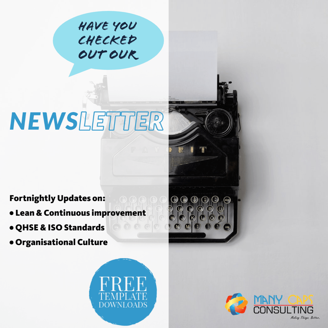 ISO & Lean Newsletter | Business Resources | Many Caps