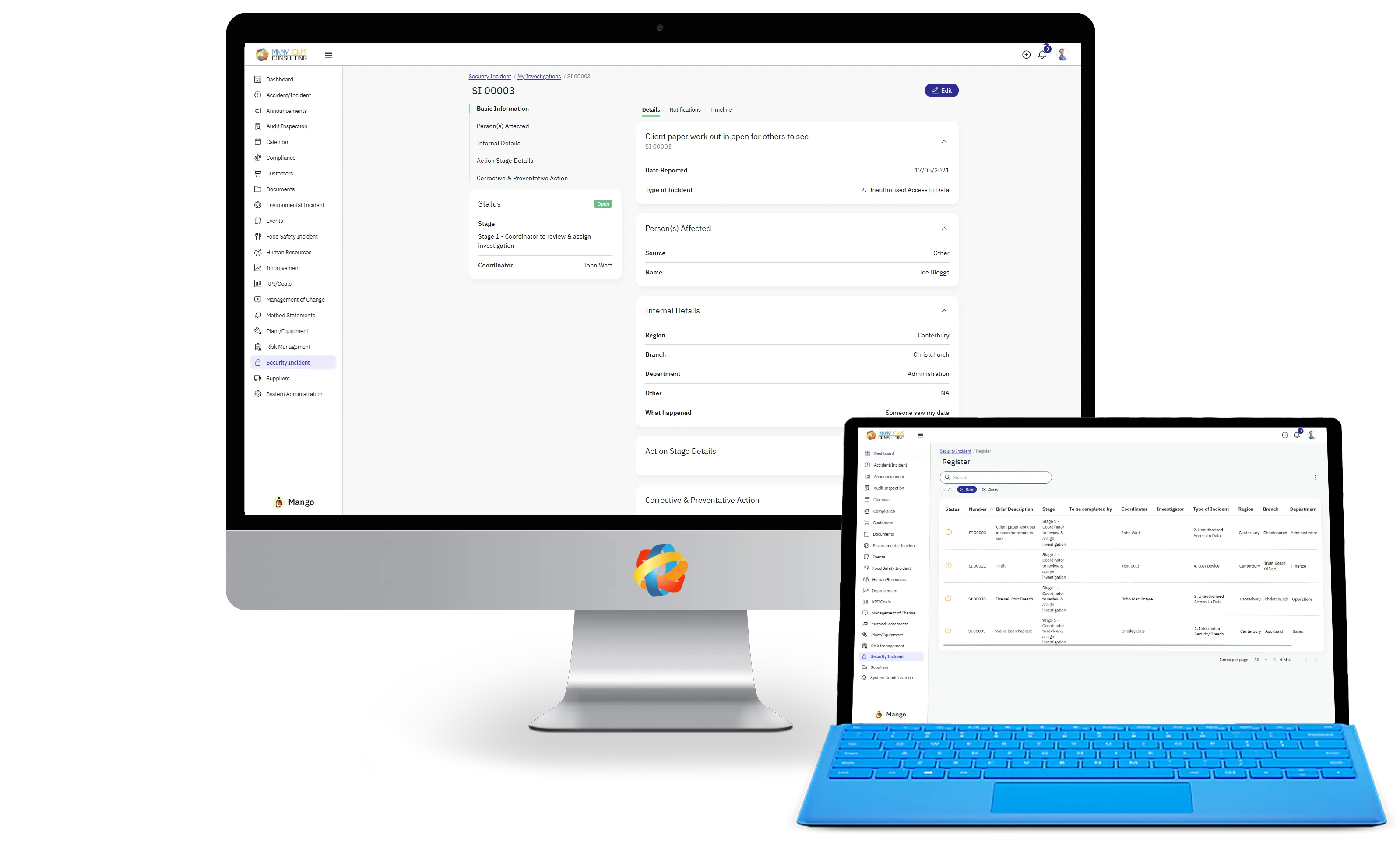 Security & Incident Management Software | Mango QHSE System